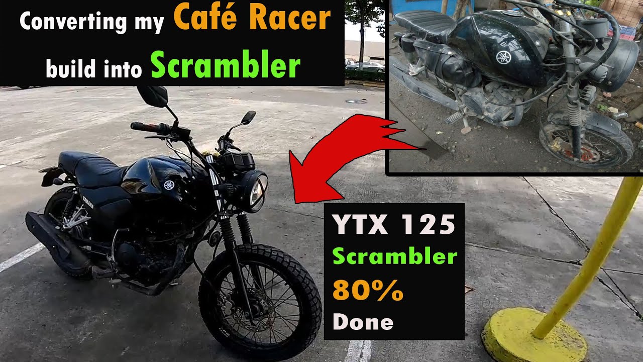 From YTX Cafe Racer to Scrambler build - YouTube