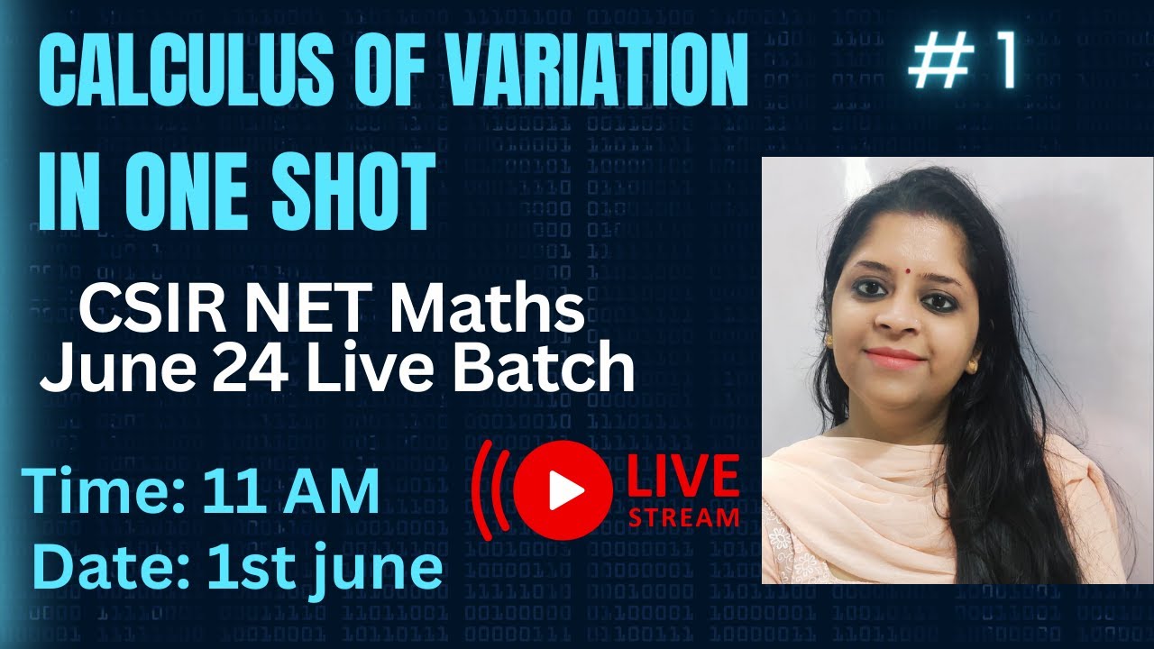 CSIR NET Maths Revision Series |Calculus of variation in one shot -1 - YouTube