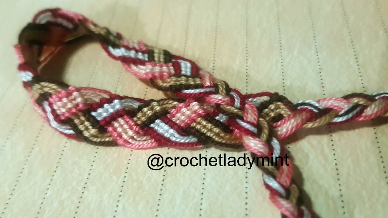 friendship bracelet braid pattern - YouTube