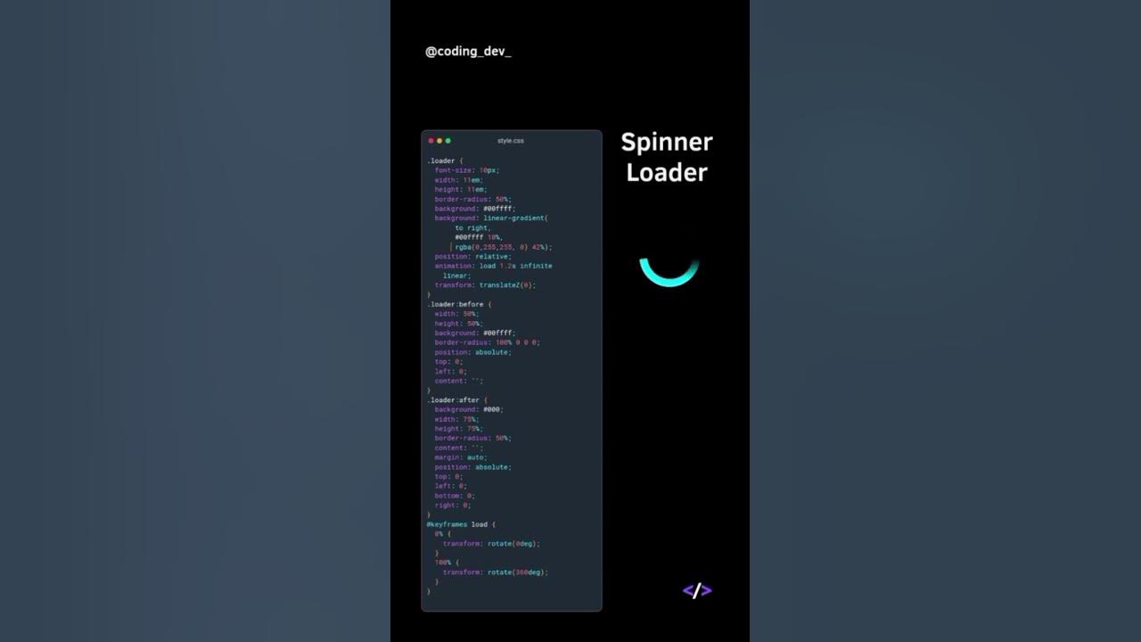 Spinner Loader Html Coding Webdesign Htmlcss Css Webdevelopment Css3 Webprogramming