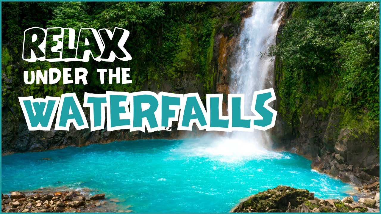 Relax under the waterfalls, Nature,Soothing music.Music and waterfalls ...