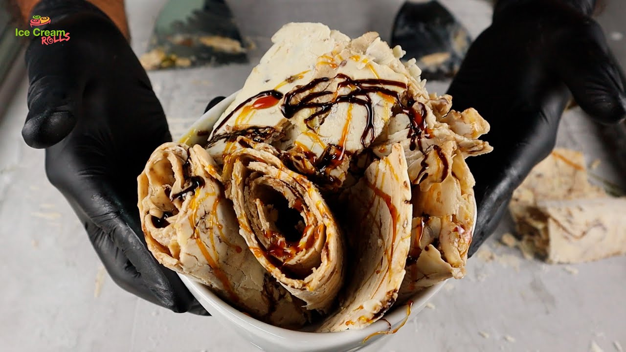 Delicioso | Sorvete de rolo Nutella e Banana | Nutella and Banana Ice ...