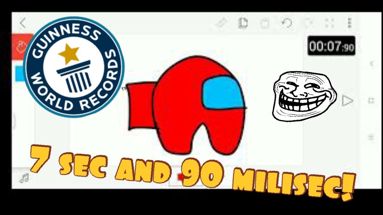 drawing a basic among us cartoon in 7 sec 90 milisec! (speed run world ...