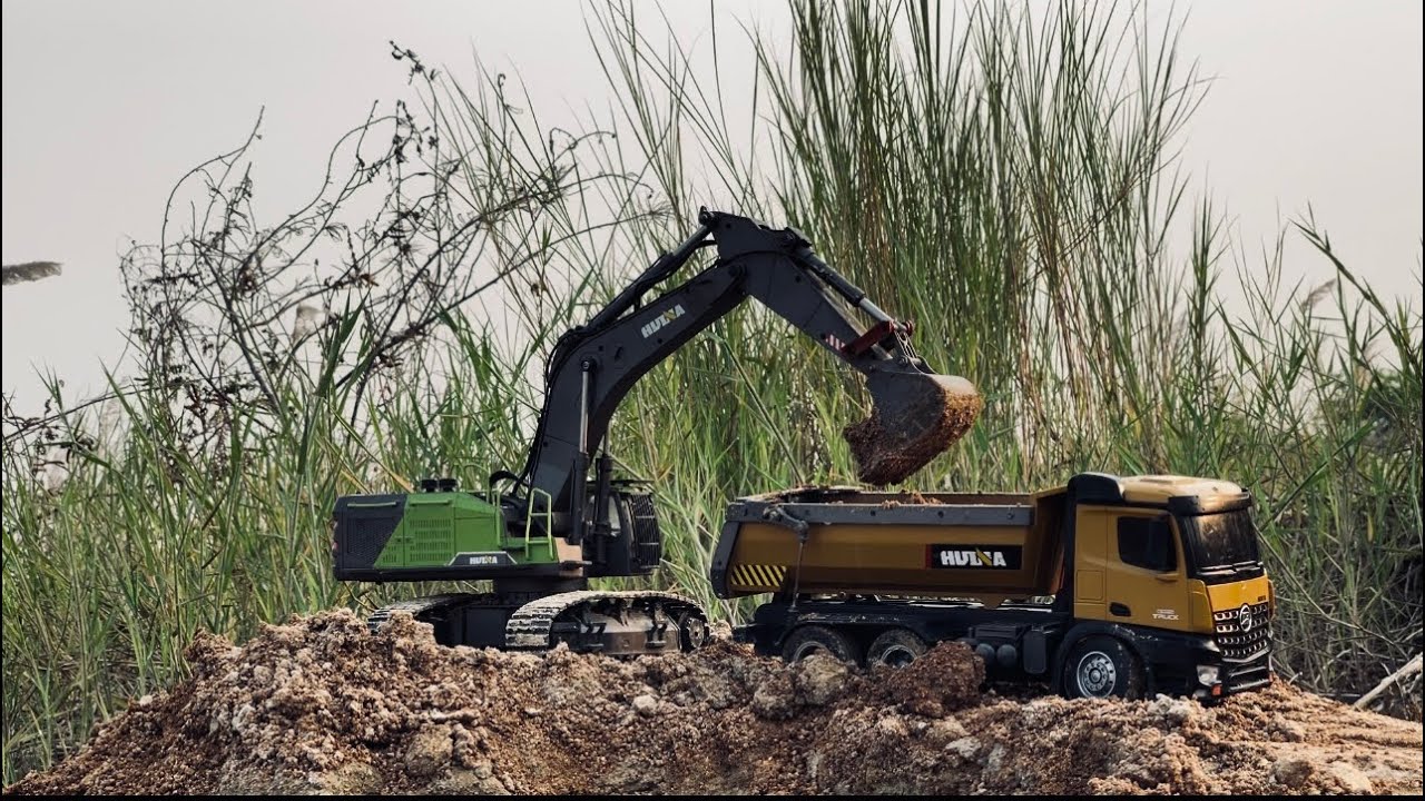 Rc Construction Mud Extraction | Huina Excavators 1593 The very So ...