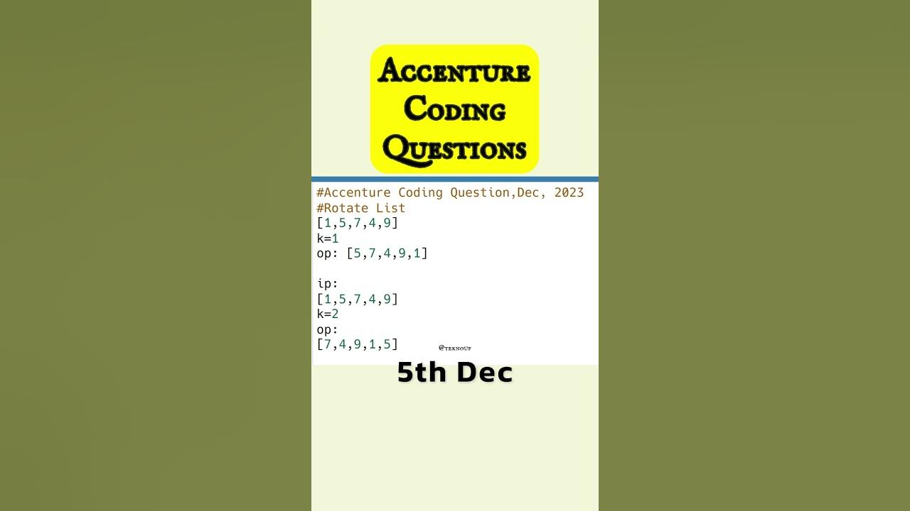 Accenture Today coding questions 😲😲| 4 Dec - YouTube