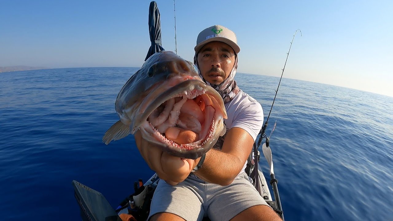 🎥 Σφυρίδα μπουκωμένη με χταπόδι🐙#fishing #fishingingreece #kayakfishing ...