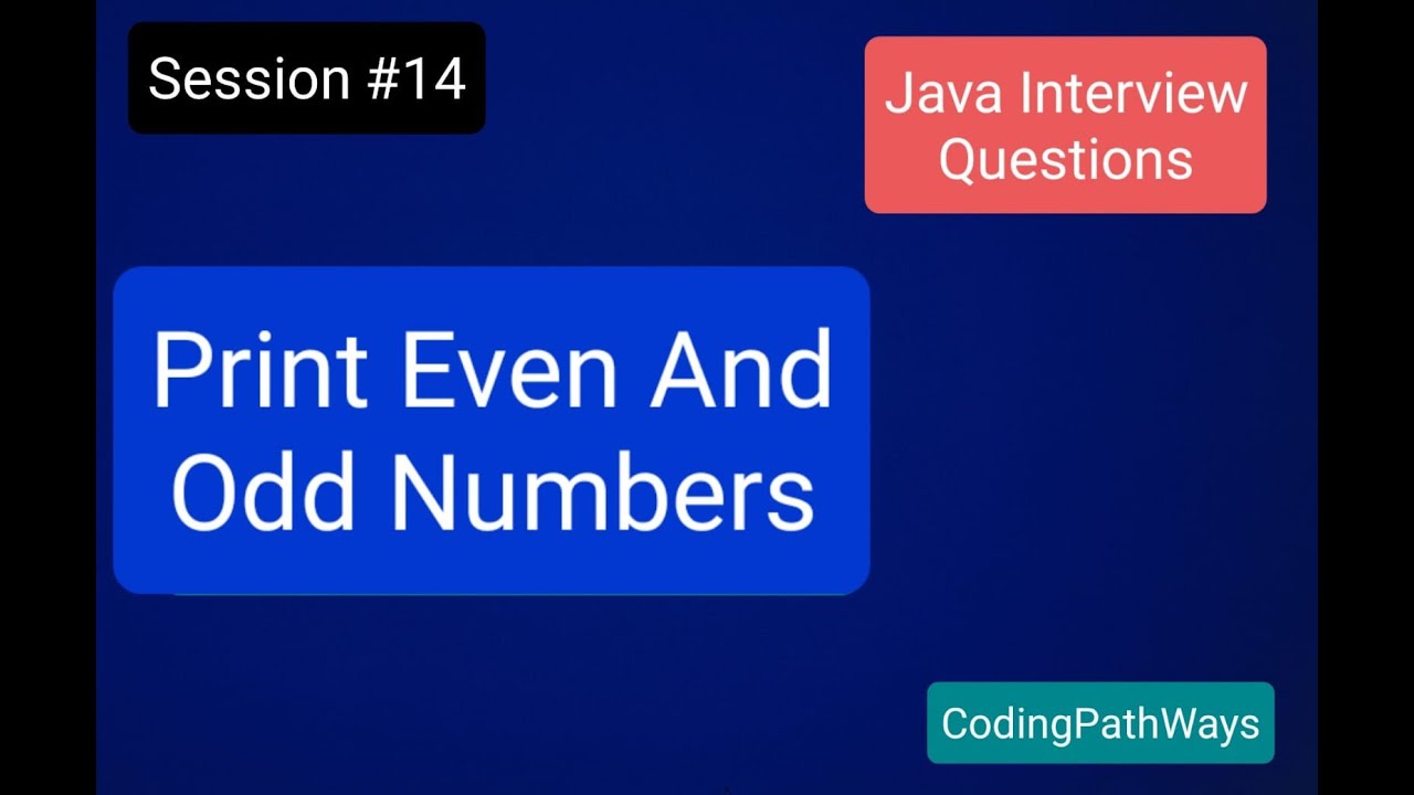 Java Interview Questions 14 How To Print Evenodd Numbers Practical