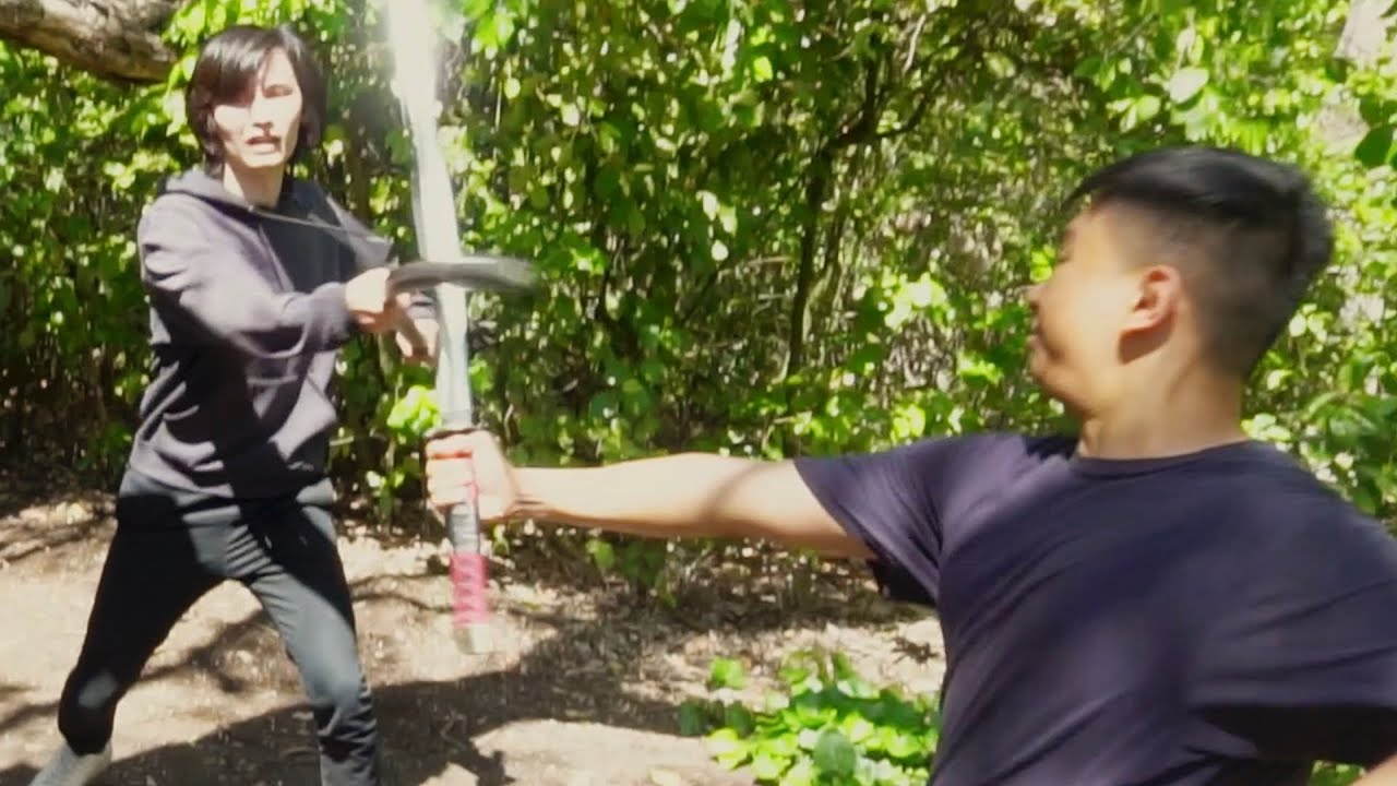 Fight Choreography Practice - STAFF VS SWORD - YouTube