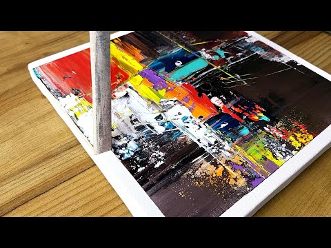 How To Draw Abstract Painting Using Acrylic Paints / Easy For Beginners ...