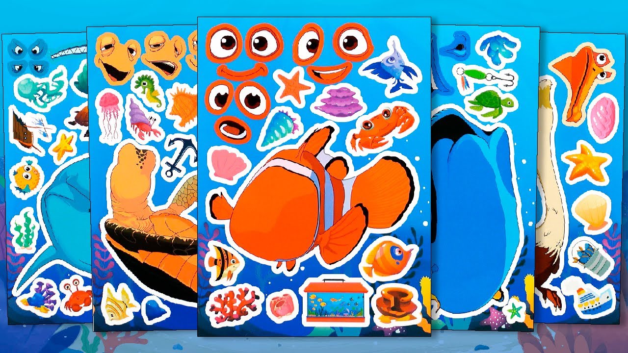 FINDING NEMO STICKER BOOK MAKEOVER | FUN STICKER ACTIVITY WITH DORY ...