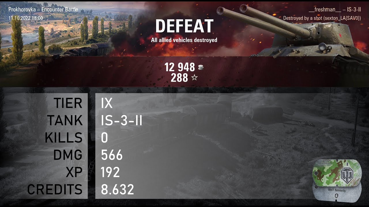 [696] IS-3-II / 0 kills / 566 dmg / 192 xp / 8.632 credits || World of ...