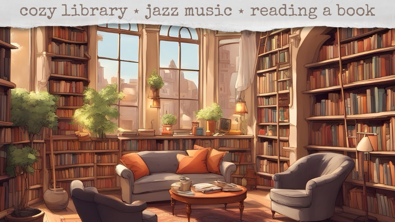 pov: reading your favorite book in a cozy home library while listening ...