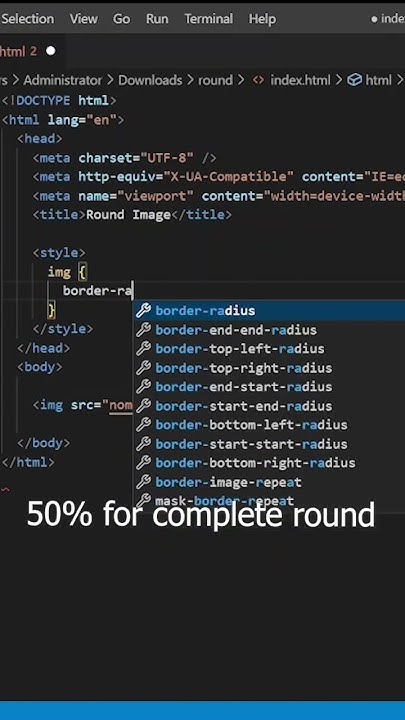Make Round Image using CSS3 #css3 #css #shortfeed - YouTube