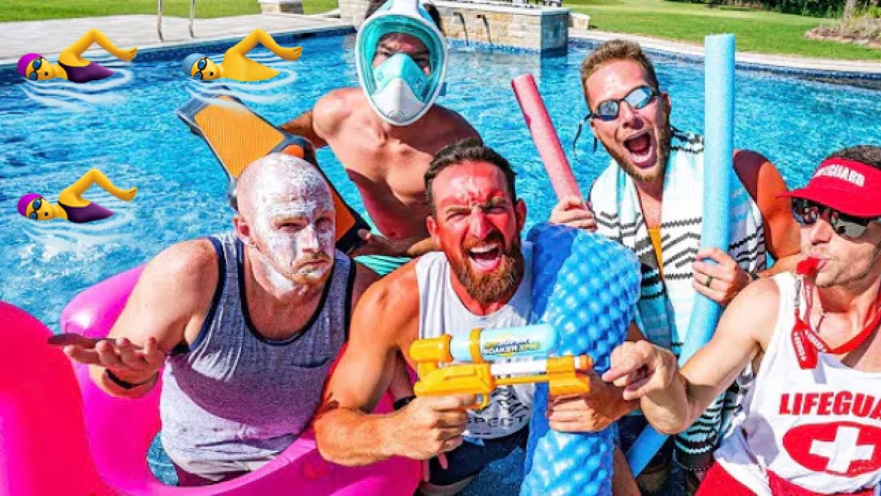 Dude Perfect Swimming Pool Stereotypes reaction - YouTube