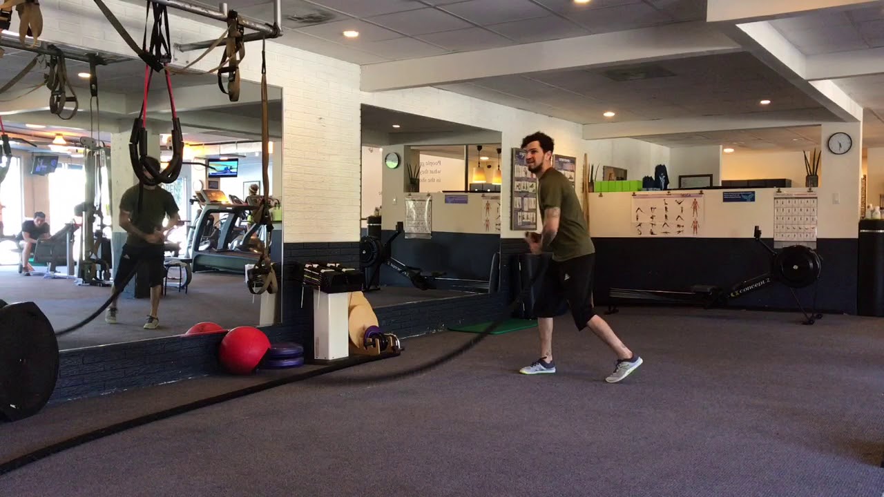 Battle Ropes - Rotation Slam (single rope) - YouTube
