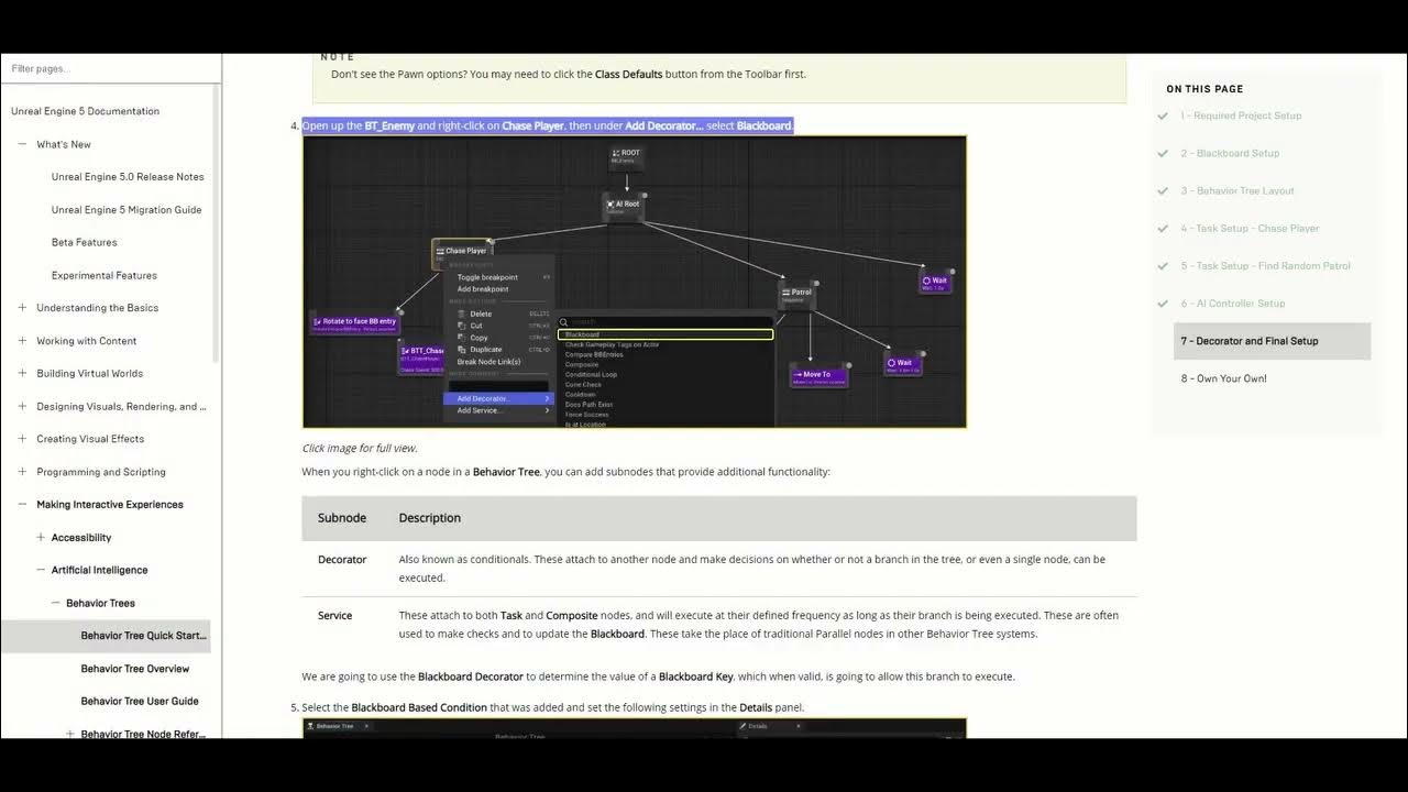 07 05 BT Enemy Add Decorator Blackboard Behavior Tree Quick Start Guide Unreal Engine - YouTube