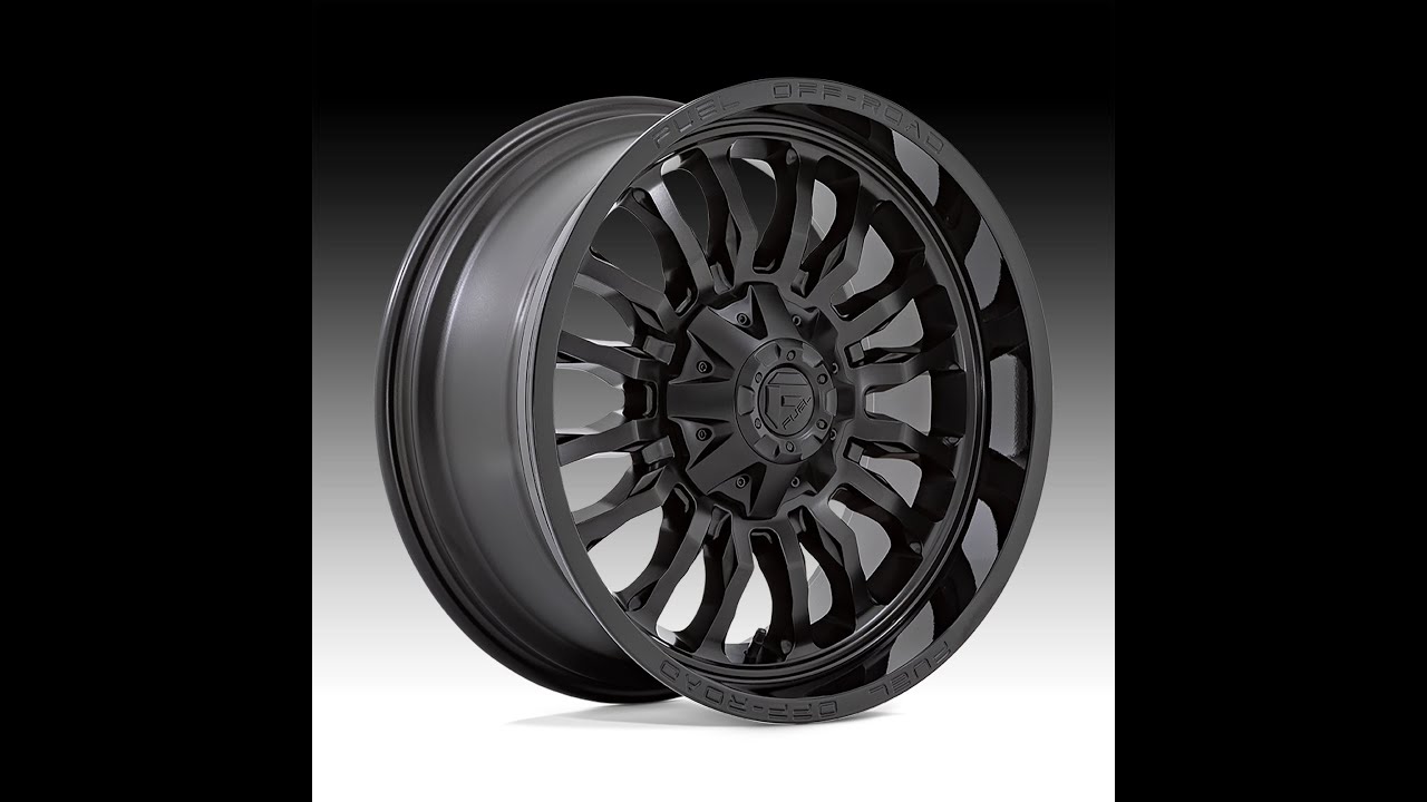 Fuel Arc D796 Matte Black with Gloss Black Lip Custom Truck Wheel Spin ...