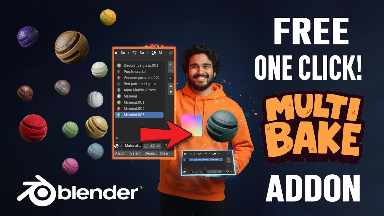 Bake multiple materials into one texture map with MultiBake Addon(Eevee ...