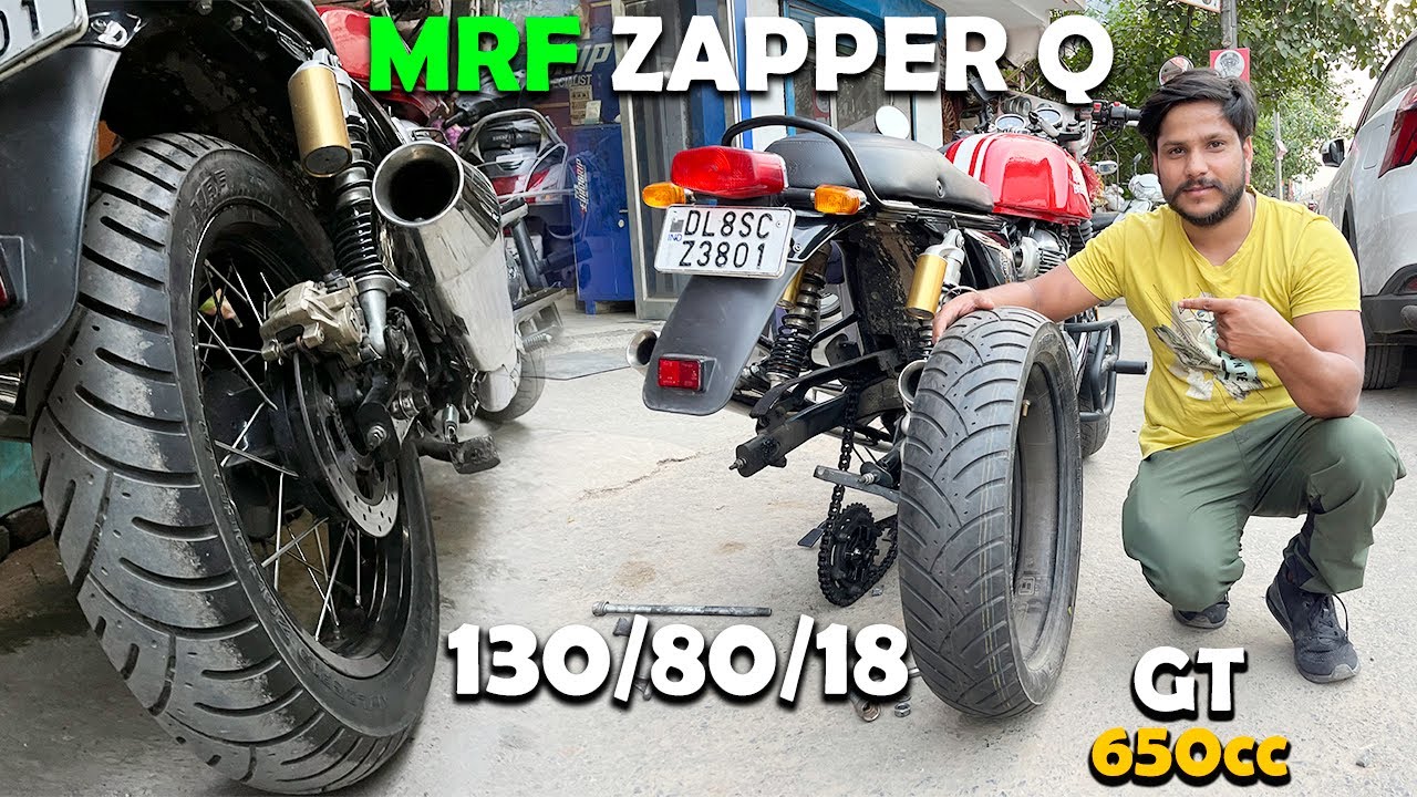 MRF Zapper Q 130/80/18 | Best Tyres for Continental GT 650 | First Time ...