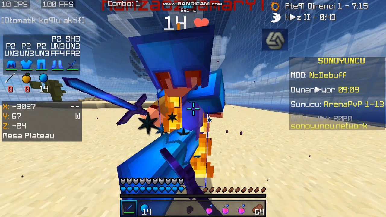 Minecraft Sonoyuncu ArenaPvP Nodebuff #1 - YouTube