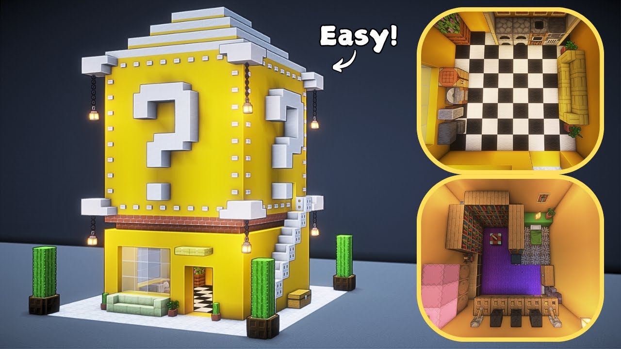 Minecraft: Mario Question Block House | Build Tutorial - YouTube