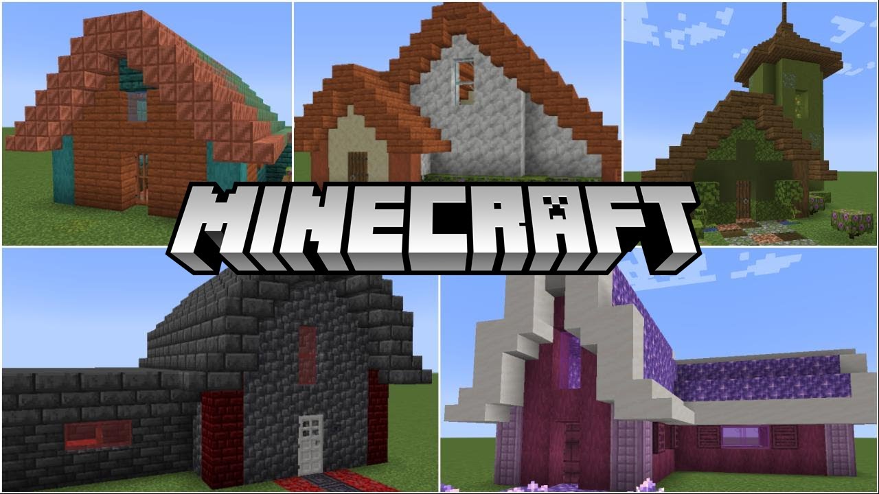 5 Starter Houses for 5 1.17 Blocks | Minecraft Snapshot 21w10a Build ...