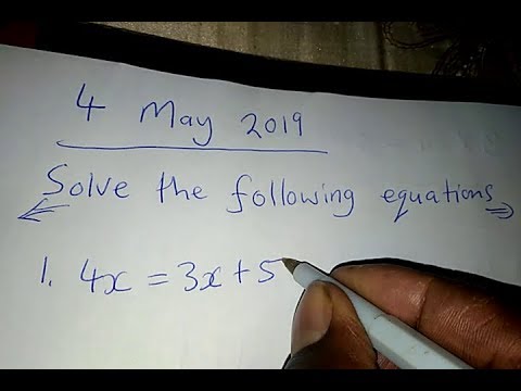 __HOW TO SOLVE 4x = 3x+5