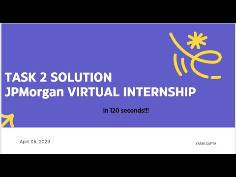 TASK 2 | JPMorgan Chase & Co | Frameworks and Tools - YouTube