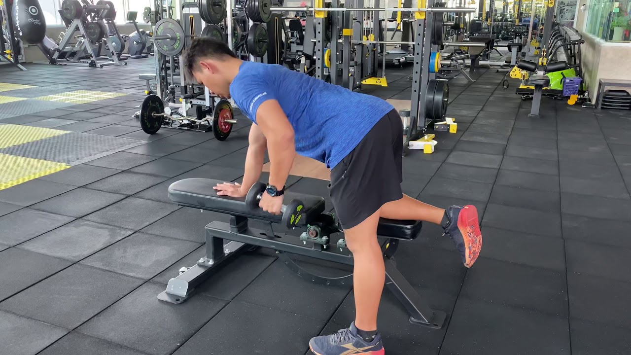 Dumbbell Single Arm Row With Bench - YouTube