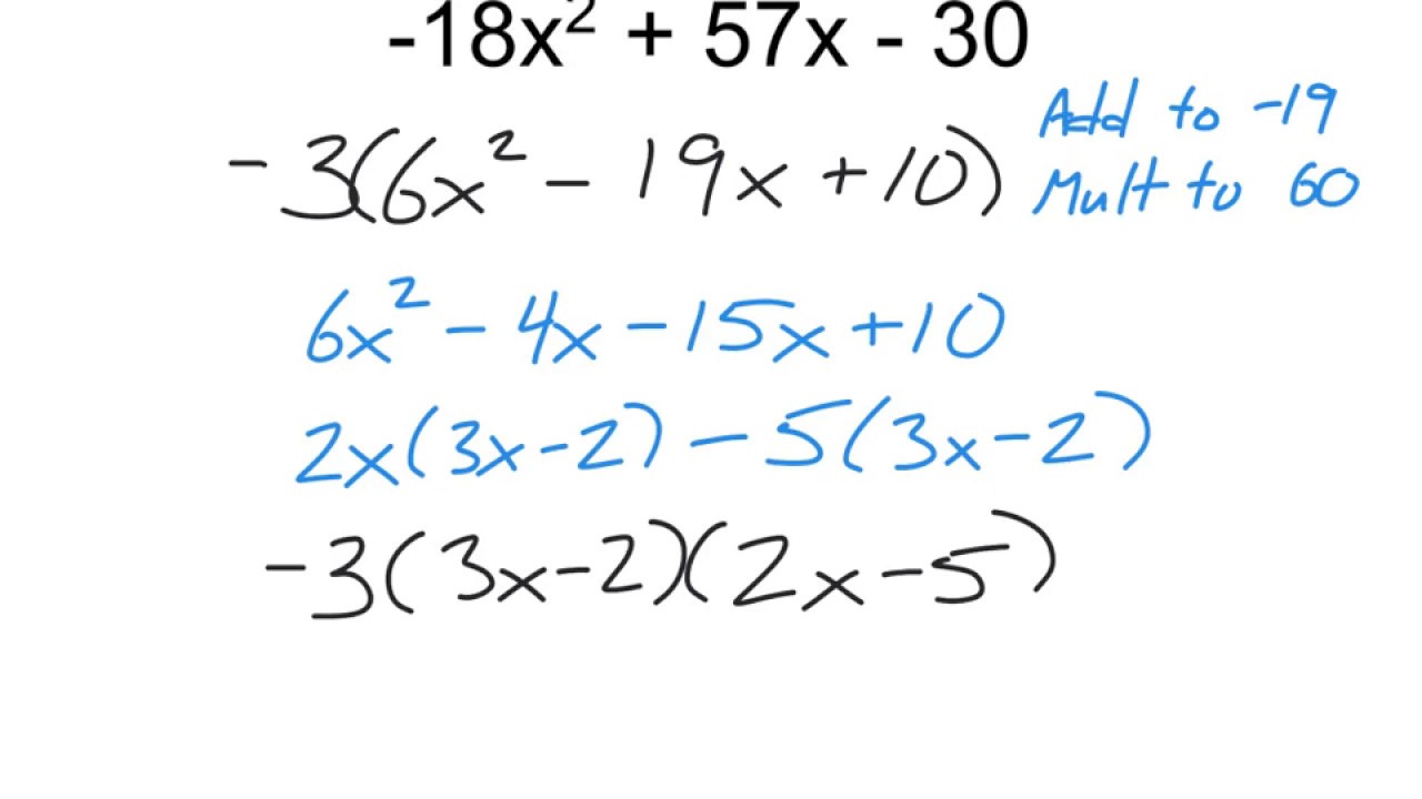 Factoring Quadratics with a Common Monomial (11/27) - YouTube