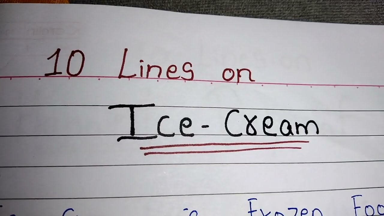 10 Lines on Ice Cream / Ice -Cream essay in English - YouTube