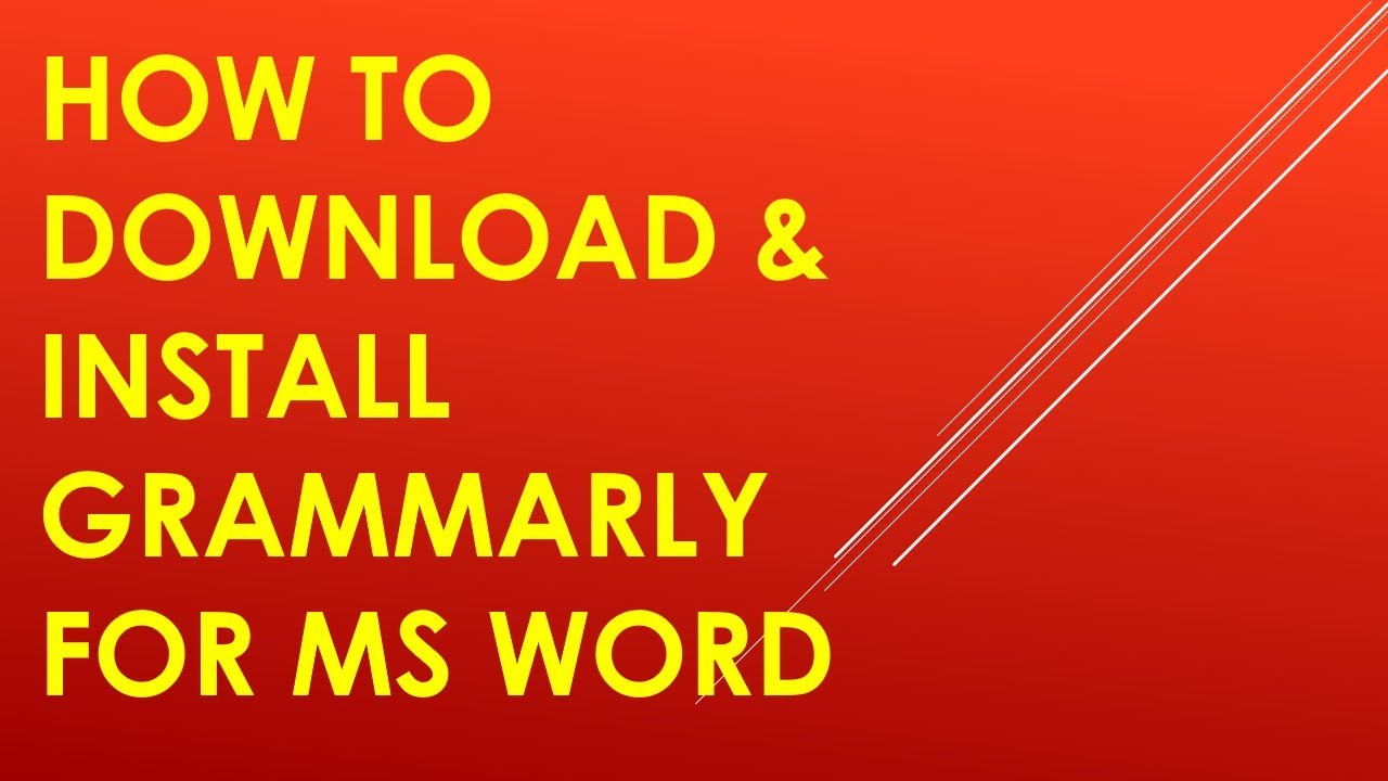 How to Download & Install Grammarly for MS Word - YouTube