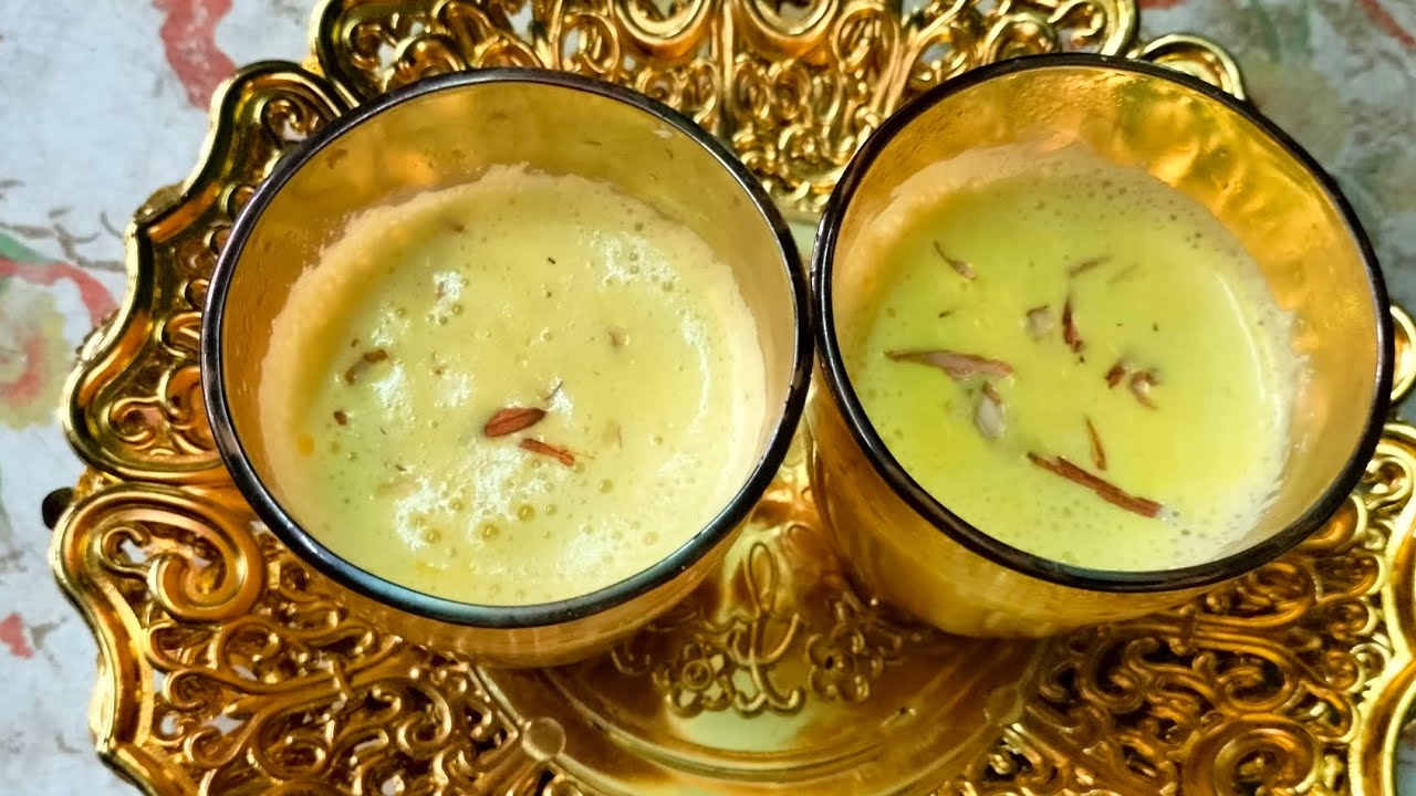 health. tasty badam Paal recipe சத்தான. ருசியான. பாதாம் பால் - YouTube