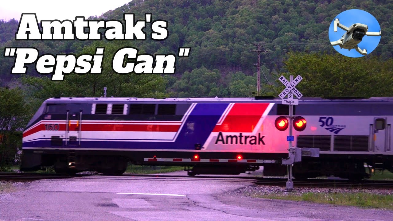 Amtrak's "Pepsi Can" Leads the 51 Cardinal Amtrak. W/ NYC Private Car ...
