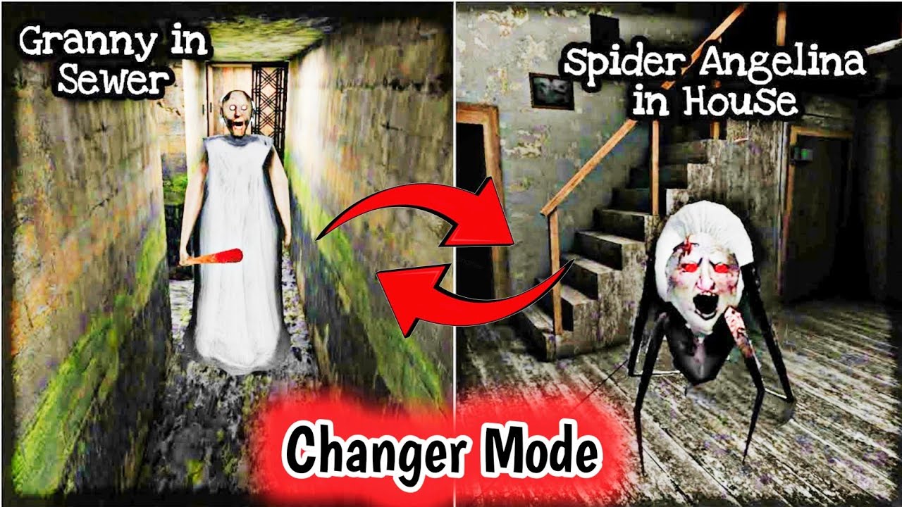 Granny V1.8.1 But Granny In The Sewer & Spider Angelina In The House ...