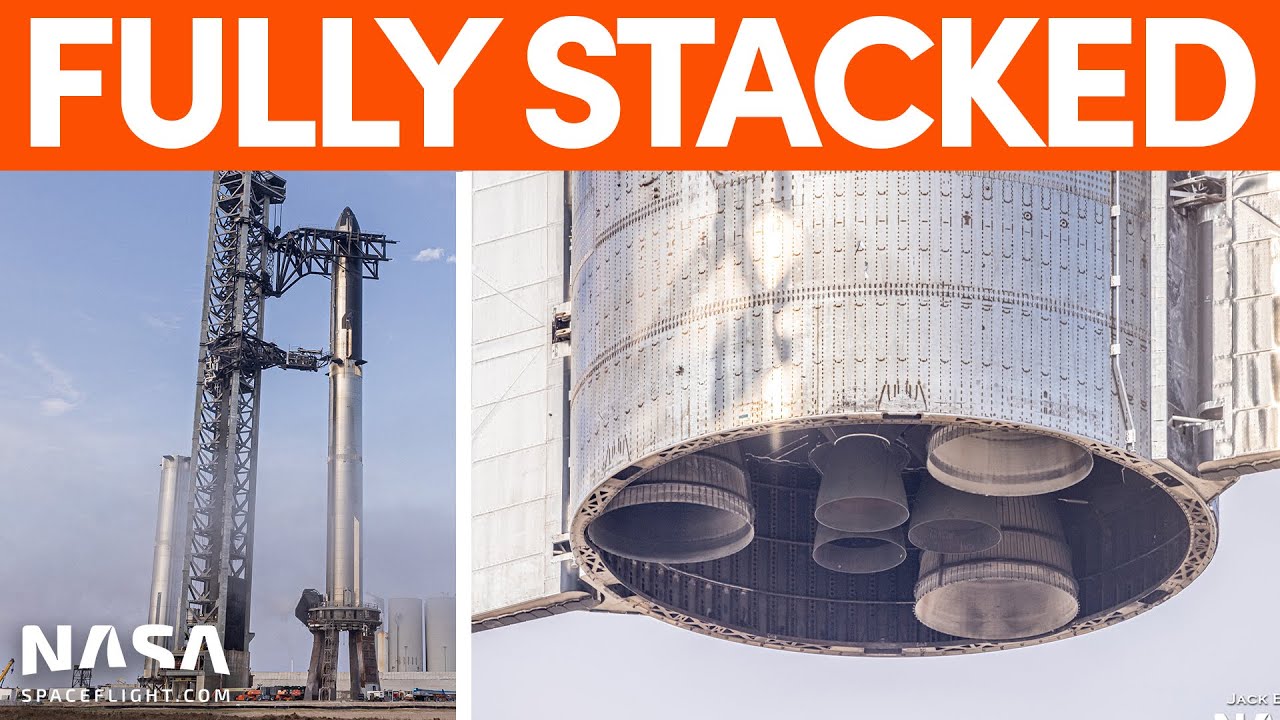 Ship 24 Stacked on Booster 7 for Prelaunch Testing | SpaceX Boca Chica ...