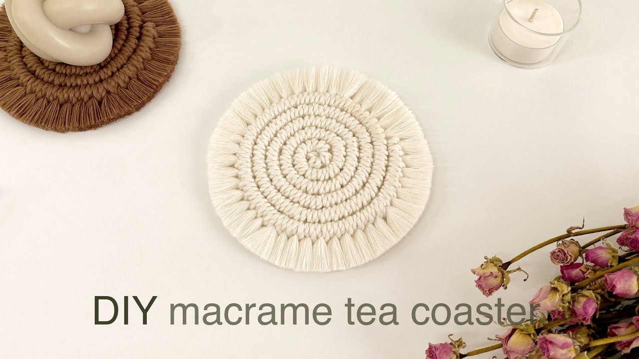 DIY | macrame tea coaster | 마크라메 티 코스터 - YouTube