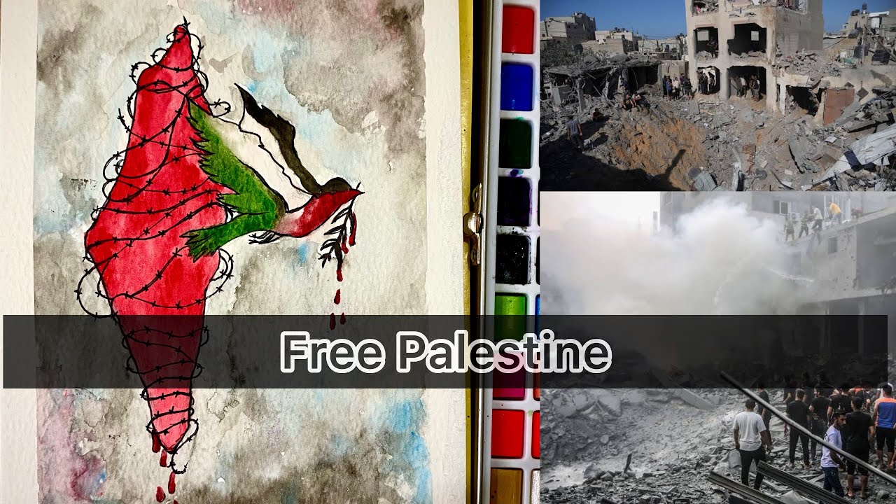 Palestine painting | Israel and Palestine war | Palestine flag painting ...