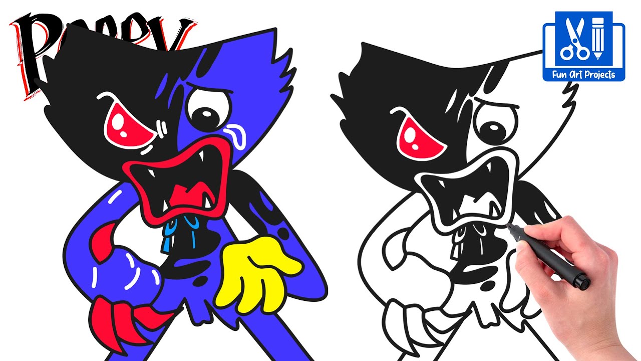 How To Draw Huggy Wuggy Exe | Poppy Playtime - Draw Game Characters ...