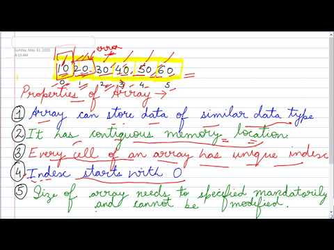 #30 Define Arrays with Example and Properties|Data Structures and ...