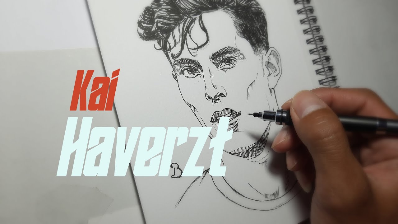 Drawing KAI HAVERTZ (Chelsea - Germany) | How to draw | Tutorial ...
