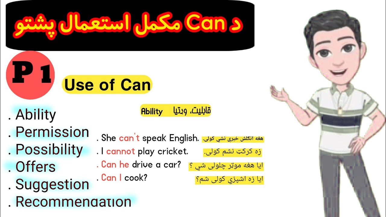 All usages of can in English || د Can مکمل استعمال په انګلش کې. - YouTube