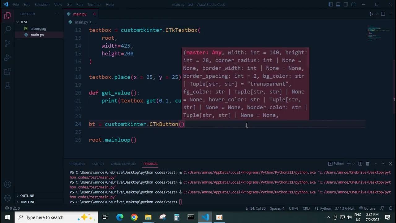 Customtkinter Get The Text Value From Text Box Ctktextbox Youtube