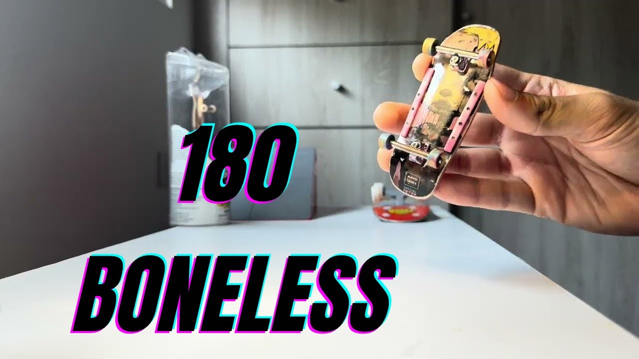 ¡ASÍ LO HICE! Boneless 180 en fingerboard 😱🛹 @Burpsitienda fingerboard tutorial - YouTube