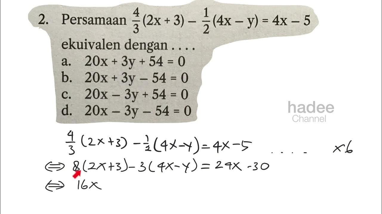 Persamaan 4 3 2x 3 4x y 4x 5 Ekuivalen Dengan YouTube persamaan-4-3-2x-3-4x-y-4x-5-ekuivalen-dengan-youtube