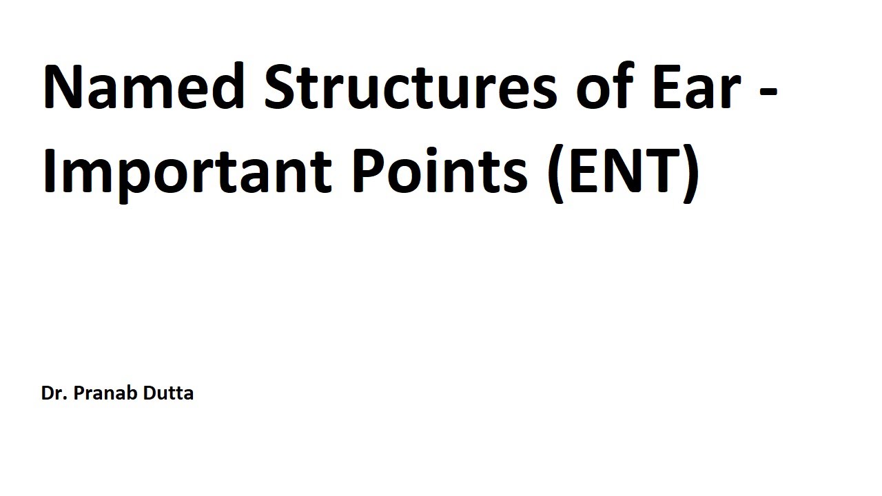 Named Structures of Ear - Important Points (ENT) - YouTube
