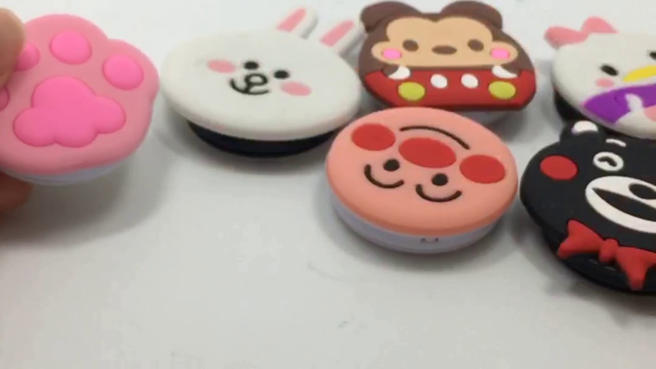 Popsocket phone grip stand with custom rubber logo - YouTube