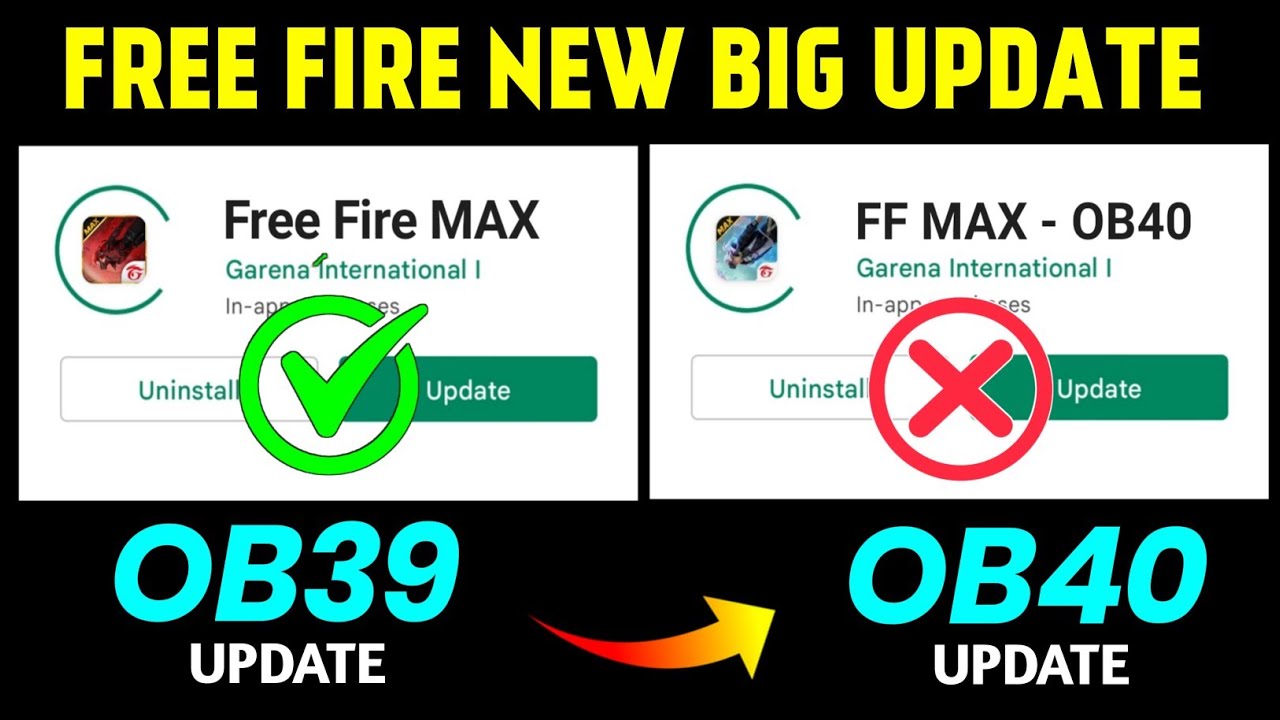 FREE FIRE BIG UPDATE OB40 | HOW TO UPDATE OB40 IN FF MAX | OB40 UPDATE ...