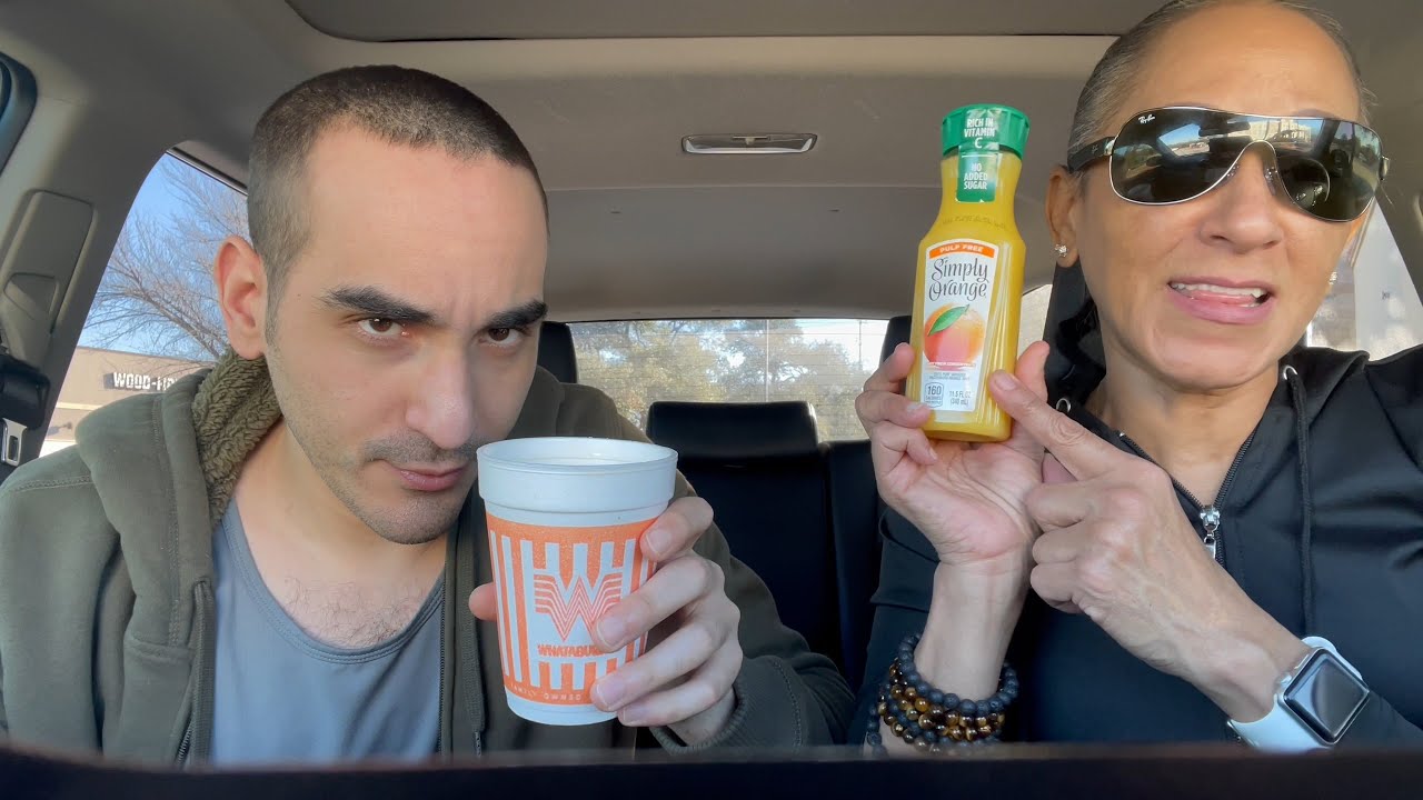 Whataburger Coffee Orange Juice Fast Food Review - YouTube