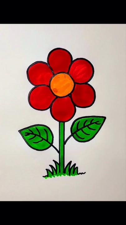 How to draw a flower tree | Flower drawing for kids | Little's drawing ...